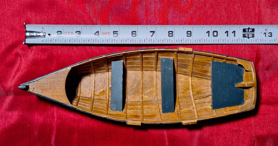 Authentic Models BOSTON TENDER Handmade Wooden Row Boat 11.5" With Oars ...