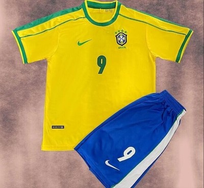 Ronaldo Brazil Retro Kids Football Kit, R9 WORLD CUP 98 AGE 10-11 | eBay UK