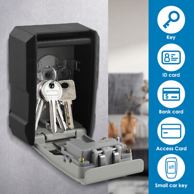 Key Safe Box Wall Mounted Key Lock Safe Box 4 Digit Combination Key Box ...