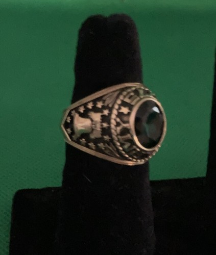 U.S. Army Recruiter 10 K Gold Emerald Ring - Size 10.25- Marked Josten ...
