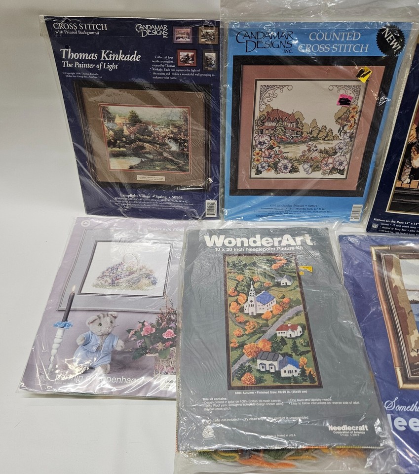 Lot of Eight (8) Cross Stitch, Longstitch, & Needlepoint KIts, New | eBay
