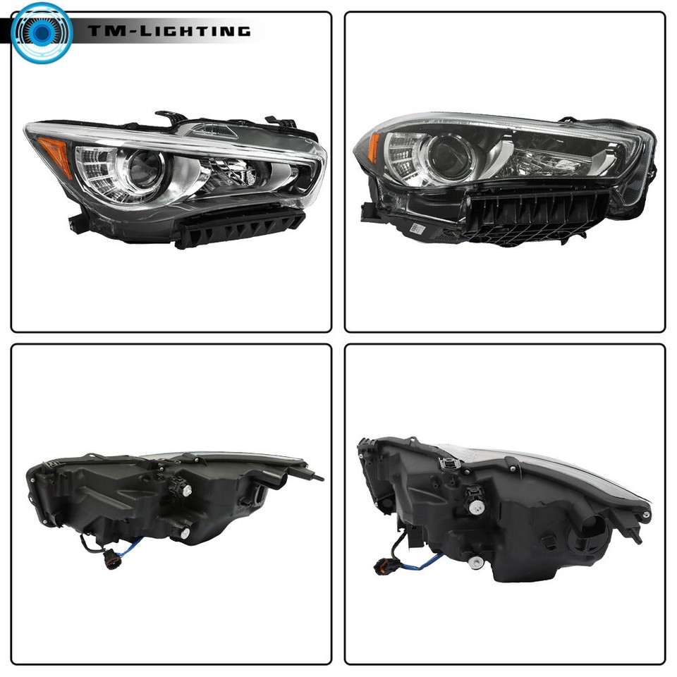 Headlights LED For 2014-2018-2022 Infiniti Q50 Left+Right Side w/o AFS ...