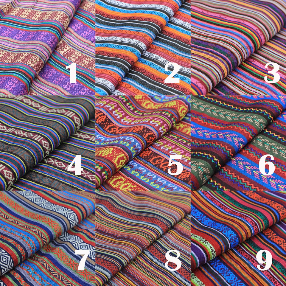 Stripe Tribal Ethnic Cotton Fabric for Upholstery Curtain Table Cloth ...