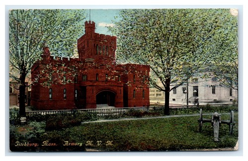FITCHBURG, MA Postcard- FITCHBURG MASS ARMORY M V M | eBay