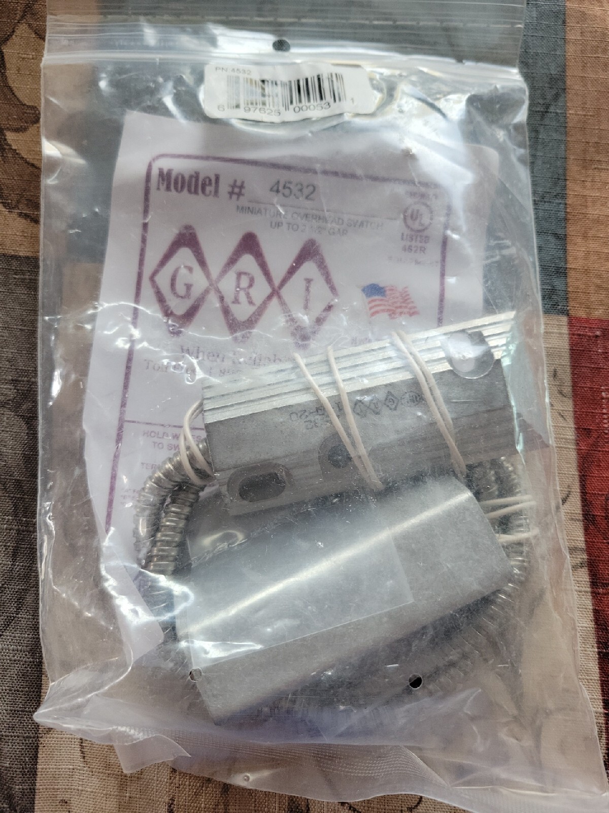 GRI 4532 Floor Mount Miniature Overhead Door Switch Set, 2-1/2" Gap NIB ...