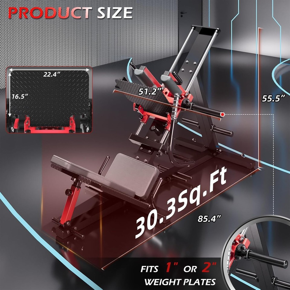 Hack Squat Leg Press Machine Leg Exercise Workout Machine Lower Body ...