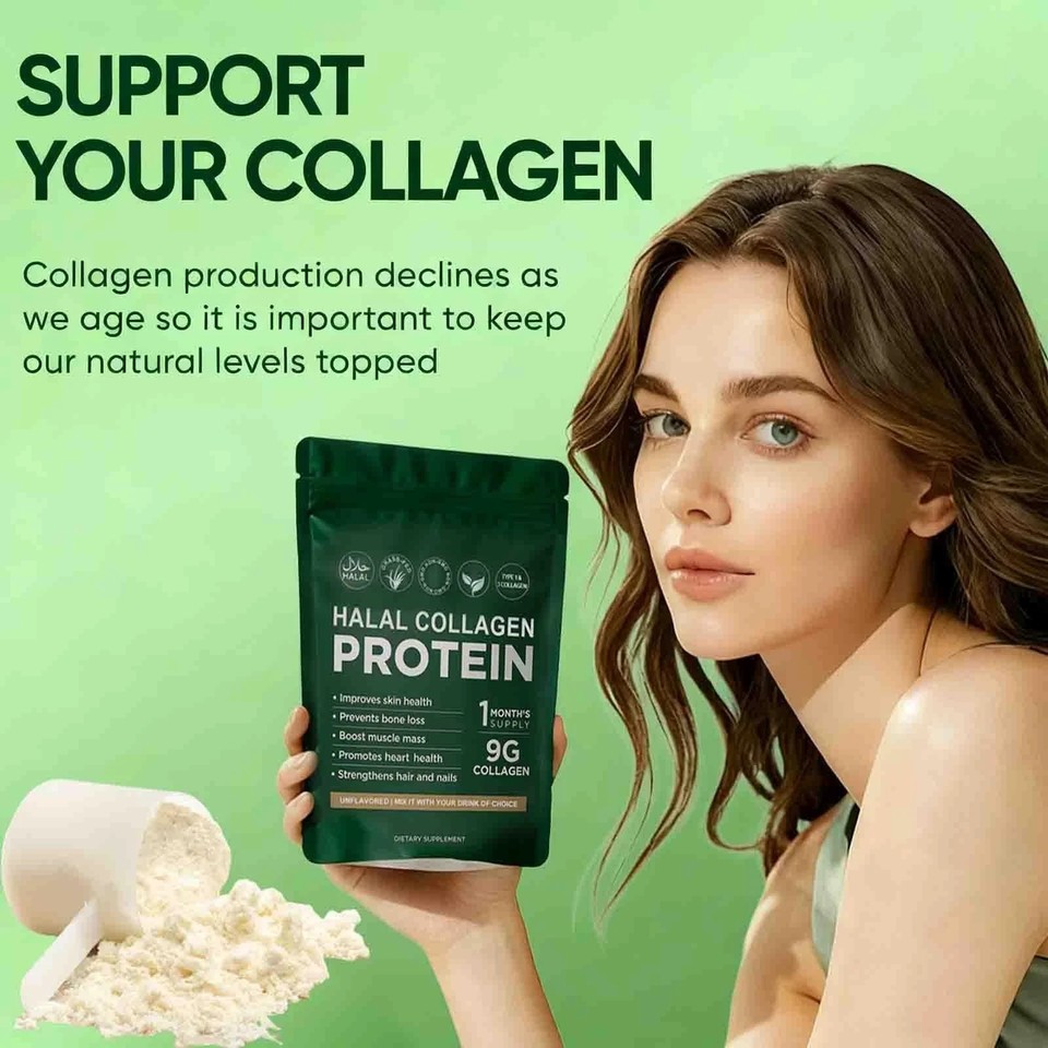 Vlsdoin Halal Collagen Protein Powder, Grass-Fed Collagen Peptides ...