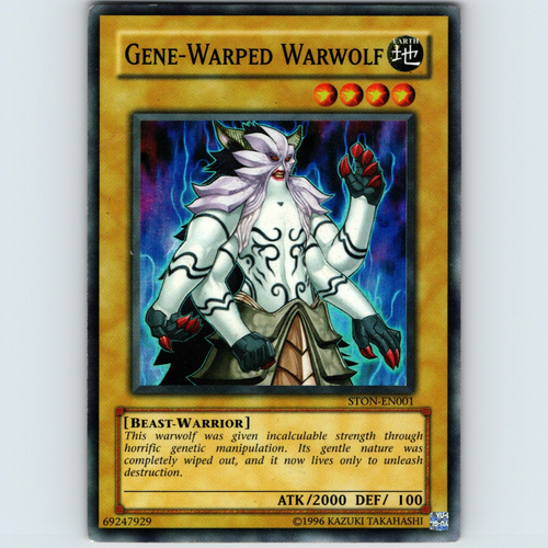 Yugioh Gene-Warped Warwolf STON-EN001 Unlimited Super Rare Holo - MP-LP ...