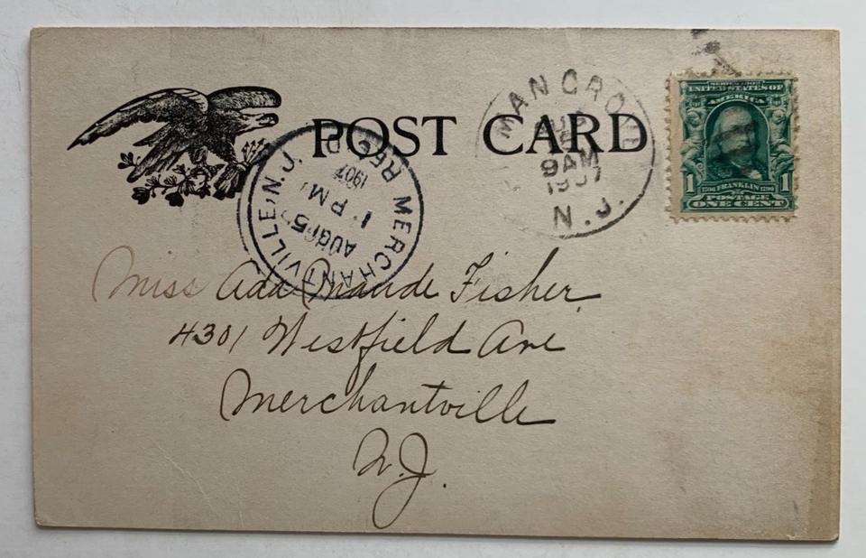 1907 NJ Postcard Pitman New Jersey Entrance to Grove vintage sign ...