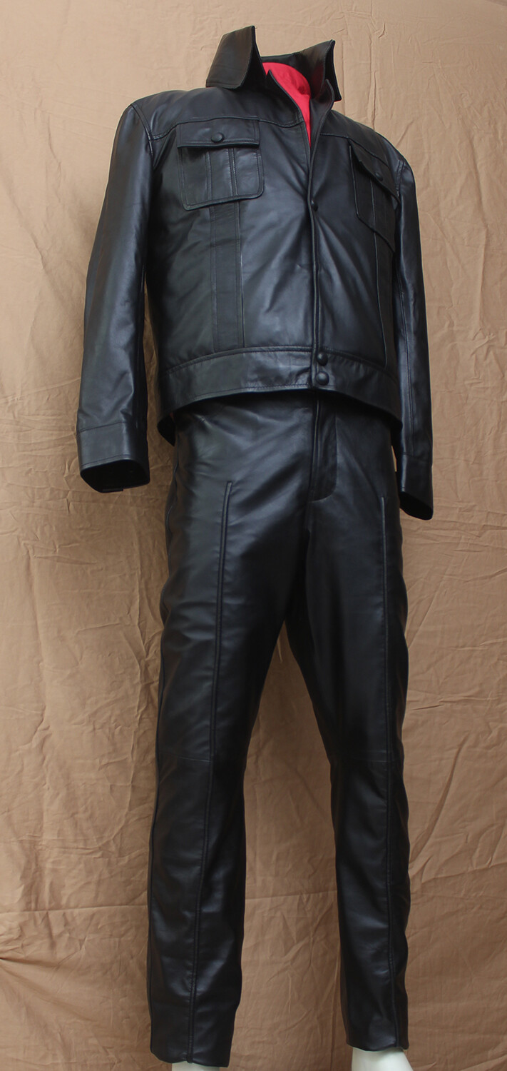 Elvis Presley 1968 Comeback special Lambskin black leather suit tribute ...