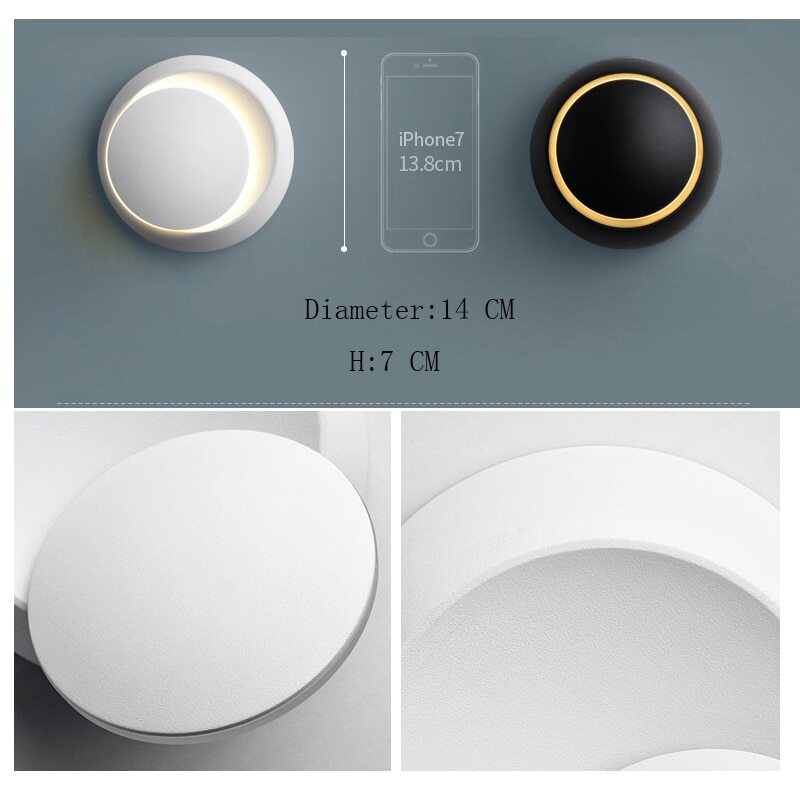 5W Wall LED Light BedSide Lamp 360°Rotating For Modern Bedroom Loft ...
