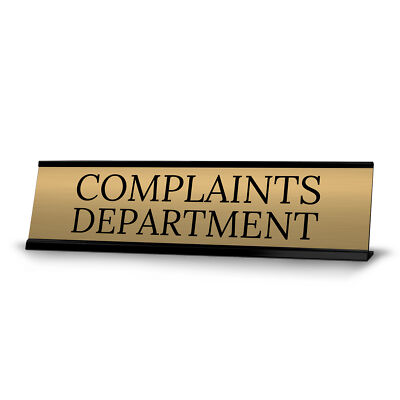 Complaints Department Office Decoration Gift Black Frame Desk Sign (2x8 ...