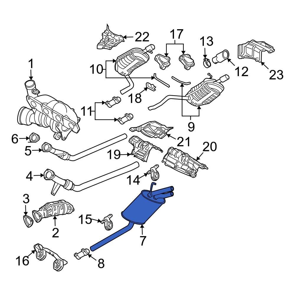 For Audi A4 2007-2009 Audi 8H0253609EB Left Exhaust Muffler | eBay