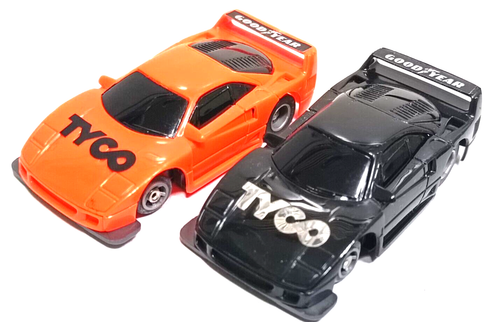 TYCO TCR Ferrari F40 black and orange with TCR wide chassis. READY TO ...