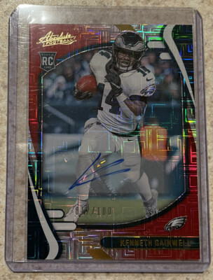 2021 Panini Absolute Rookie Red Squares Auto /100 Kenneth Gainwell RC ...