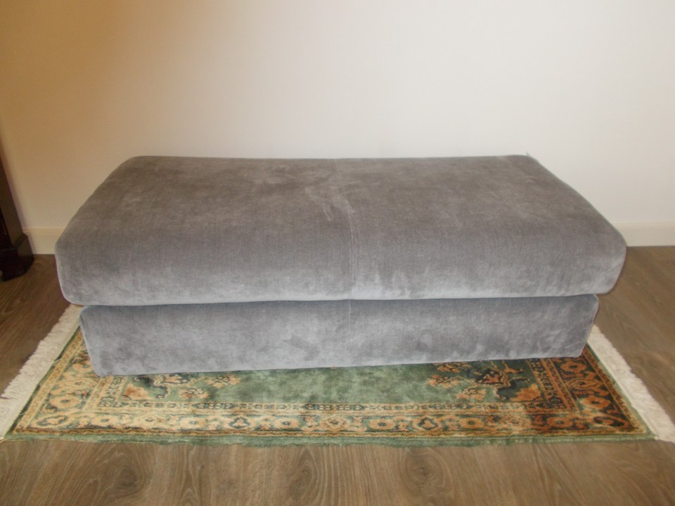 DFS House Beautiful Maura Small Chaise Sofa & Footstool - Pewter - 4 ...