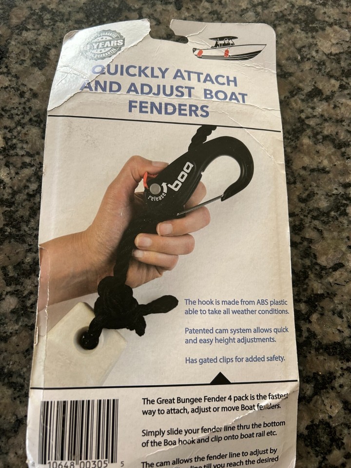 The Great Bungee Boat Fender Quick Attach Hooks set of 4 | eBay