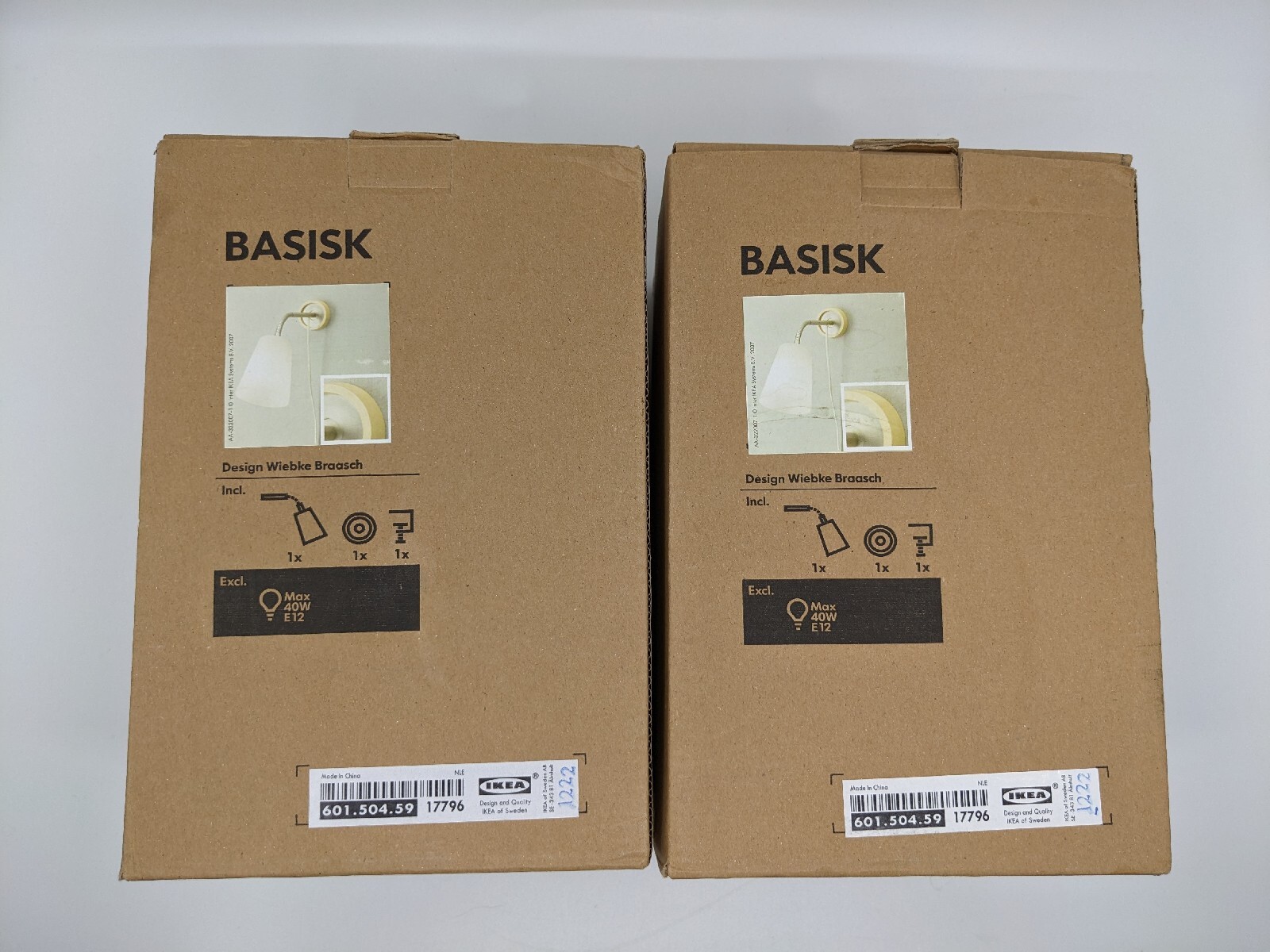 Set Of 2 Ikea Basisk Wall Mounted Lights Wiebke Braasch #17796 White ...