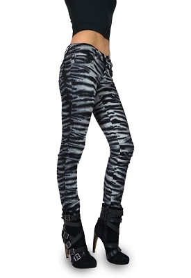 TRIPP EMO GOTH PUNK ROCKER GRAY TIGER PRINTED JEANS PANTS SKINNY METAL ...