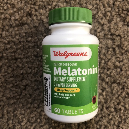 Walgreens- Melatonin 3mg Dietary Supplement Sleep Support 60 tablets ...