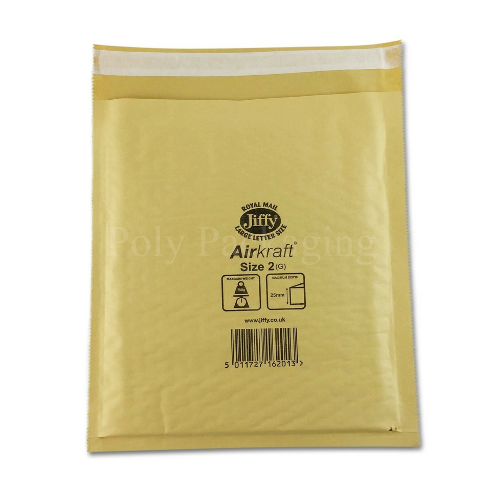 JIFFY GOLD ENVELOPES Bubble Padded Mailing Bags Large letter Any Size ...