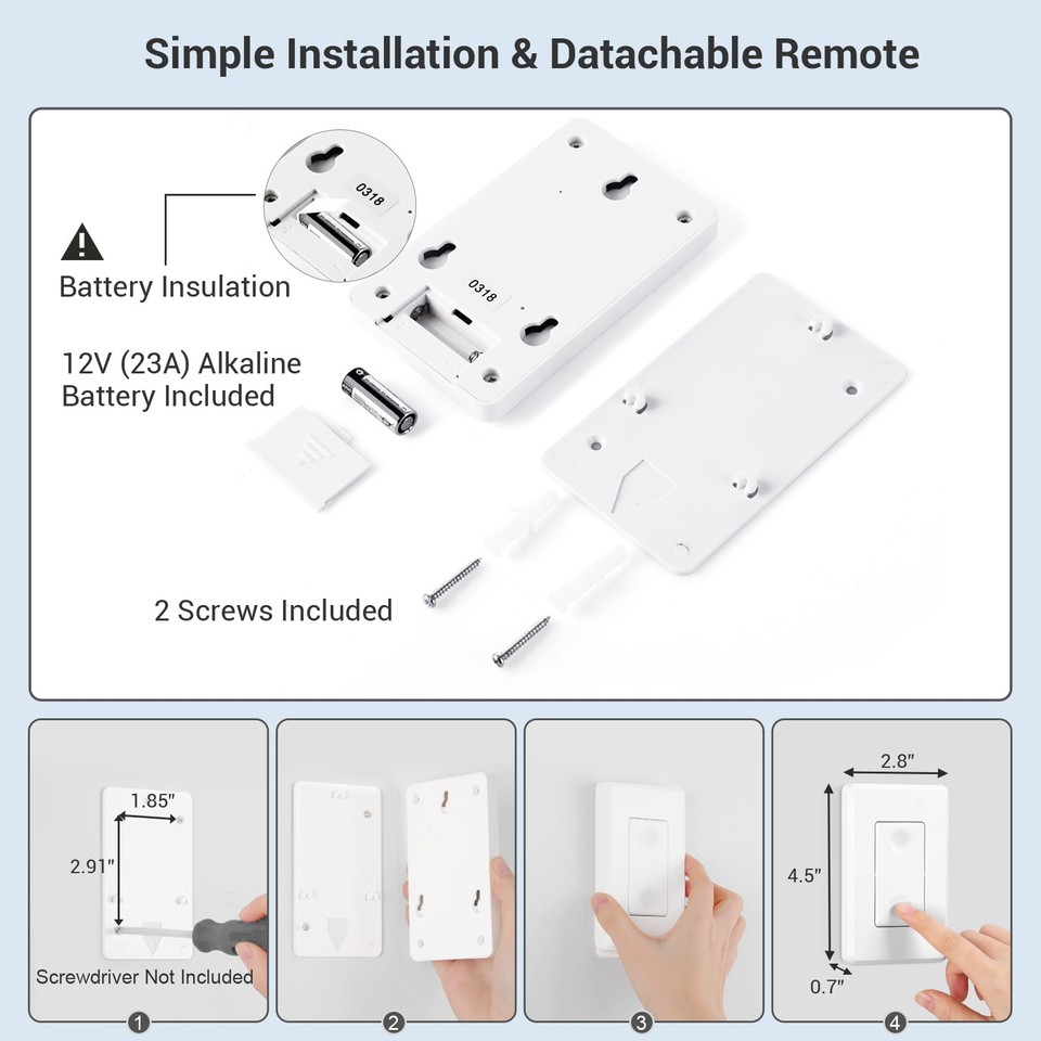 DEWENWILS Wireless Remote Control Wall Light Switch for Ceiling Lights ...