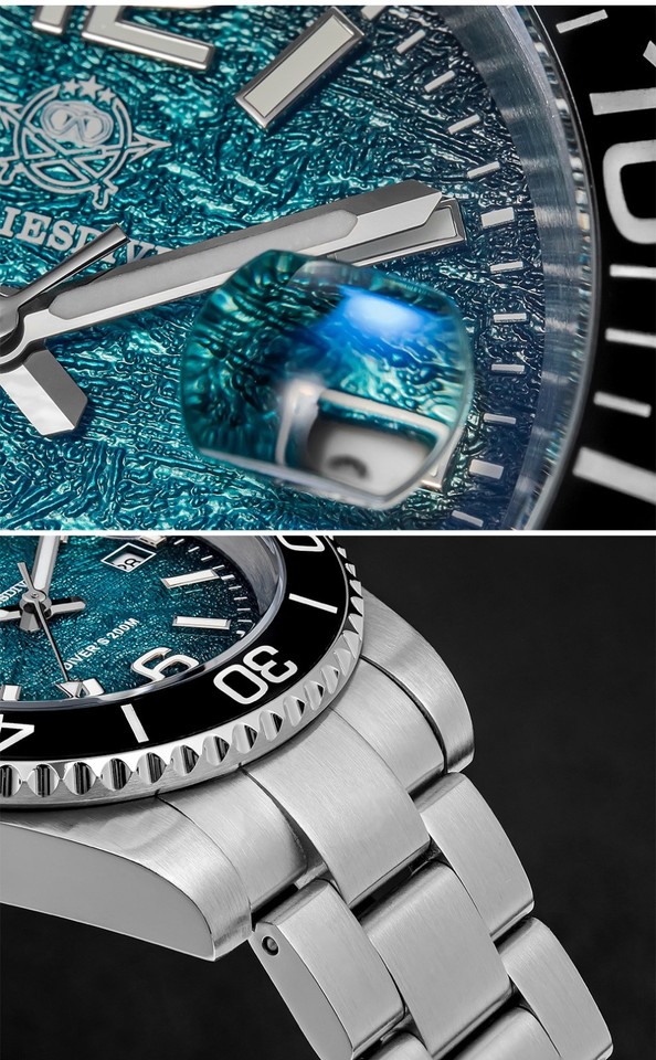 Addiesdive AD2513 Diver Quartz Watch 41mm 200m Blue Wave New With Box ...