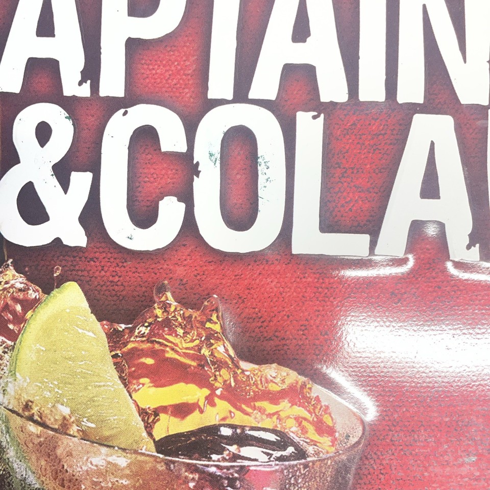 Captain Morgan Spiced Rum Embossed Tin Sign "Enjoy A Captain And Cola ...