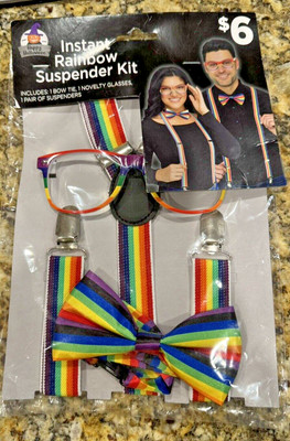 Adult Instant Rainbow Suspender Costume Kit OSFM | eBay