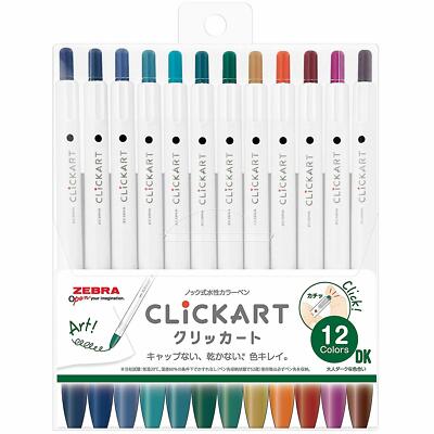 Zebra CLiCKART Dark 12 color / Water-Based Color Pen / WYSS22-12CDK | eBay