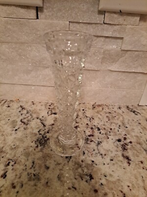Elegant Heavy Crystal-Cut Graduated Vase 6" Tall Diamond Pattern ...