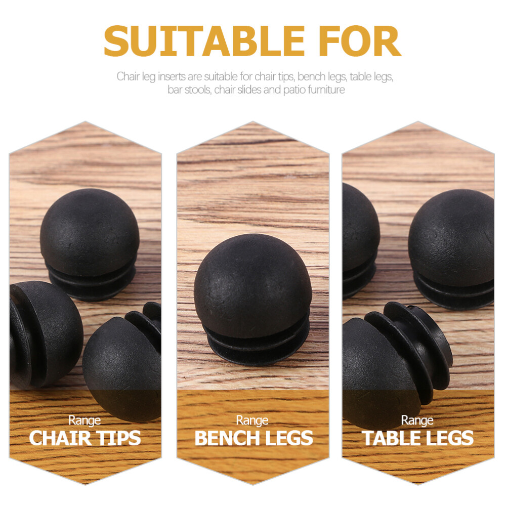 30x Plastic Chair Leg Protectors 25mm End Caps Metal Table Legs | eBay