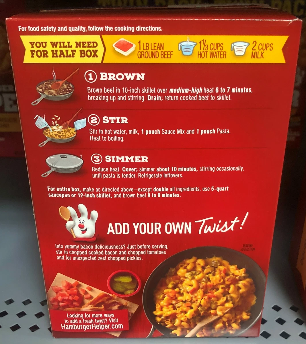 Hamburger Helper Cheeseburger Macaroni Recipe On Box | Bryont Blog