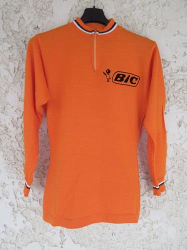 Maillot cycliste BIC orange vintage shirt jersey trikot 70's maglia ...