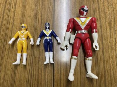 Power Rangers Chikyuu Sentai Fiveman Figure 3p set Red Blue Yellow ...