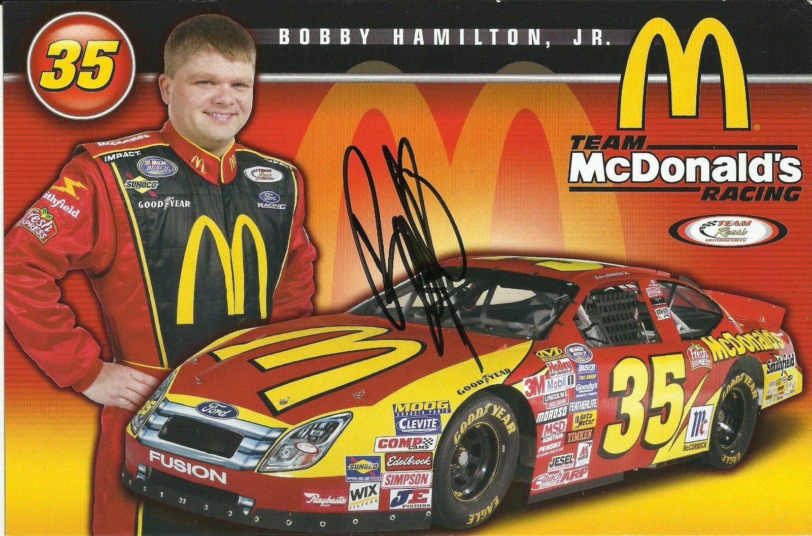 Bobby Hamilton Jr. NASCAR Racing Original Autograph 6x9 Signed Hero ...