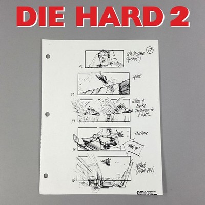 Die Hard 2 - Production Used Storyboard, Bruce Willis Snowmobile Chase ...