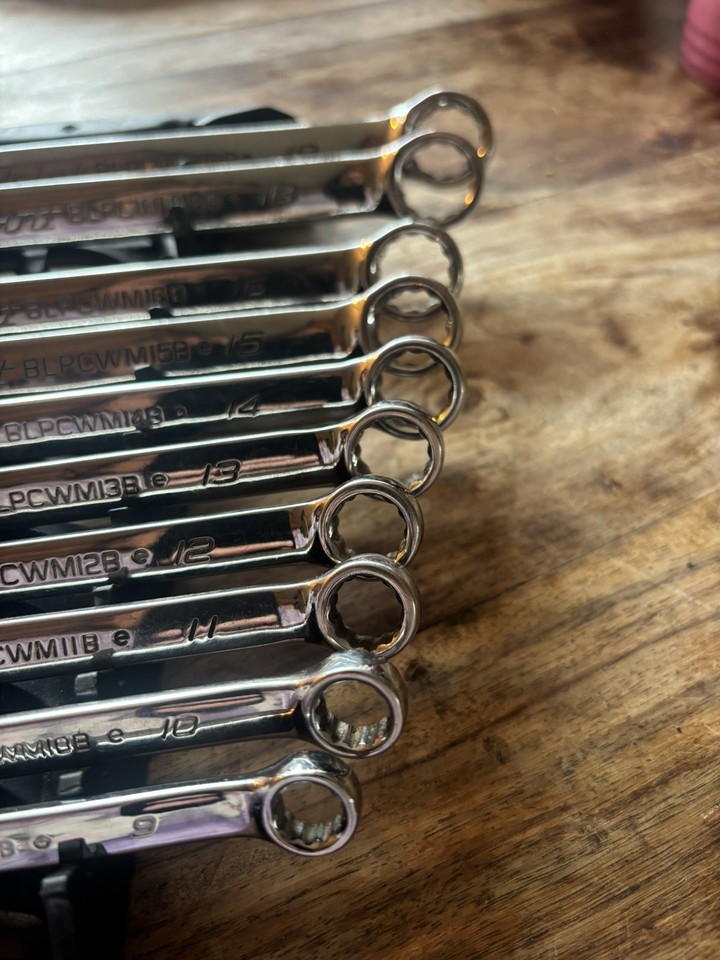 Snap on tools Blue-Point Spanner Set 9 - 19mm Chrome Standard - BLPCWSM ...