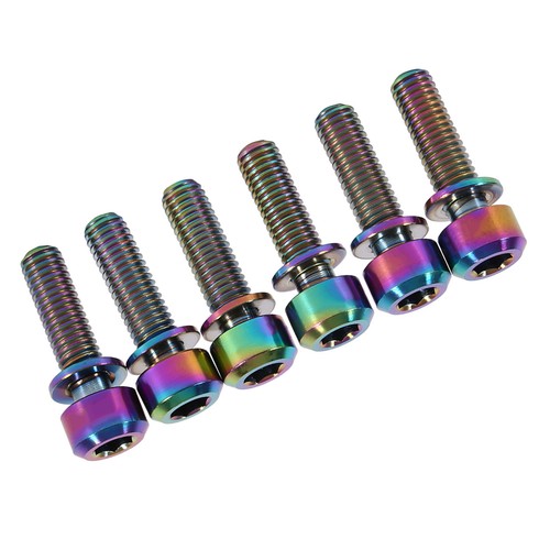 M5 X 18mm Titanium Bicycle Stem Screws With Spacer Cycling Pack Of 6(r ...
