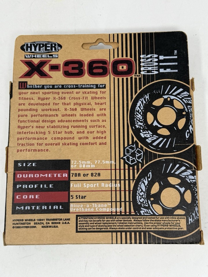 Hyper Wheels X-360 Cross Fit 77.5mm Rough Surface 78A or 82A New in Box ~ USA | eBay