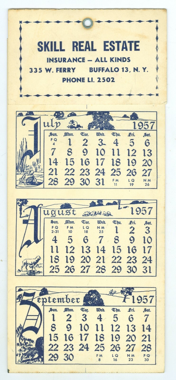 Unusual 1957 Flip-A-Flap Folding Sample Calendar & Advertising Flyer | eBay