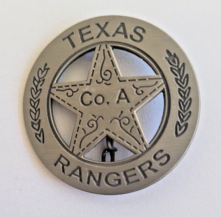Replica Collectable Silver Finish Western Badge Texas Rangers US ...