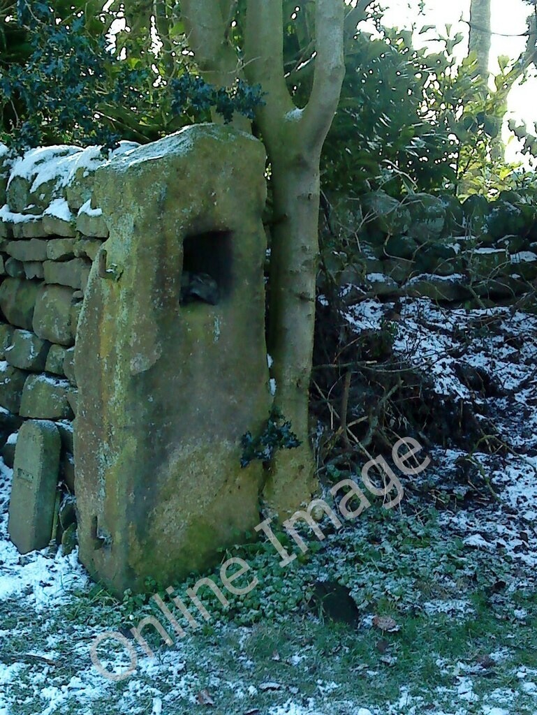 Photo 6x4 Stone Gatepost Askwith Old iron gatehangers on the outside of ...