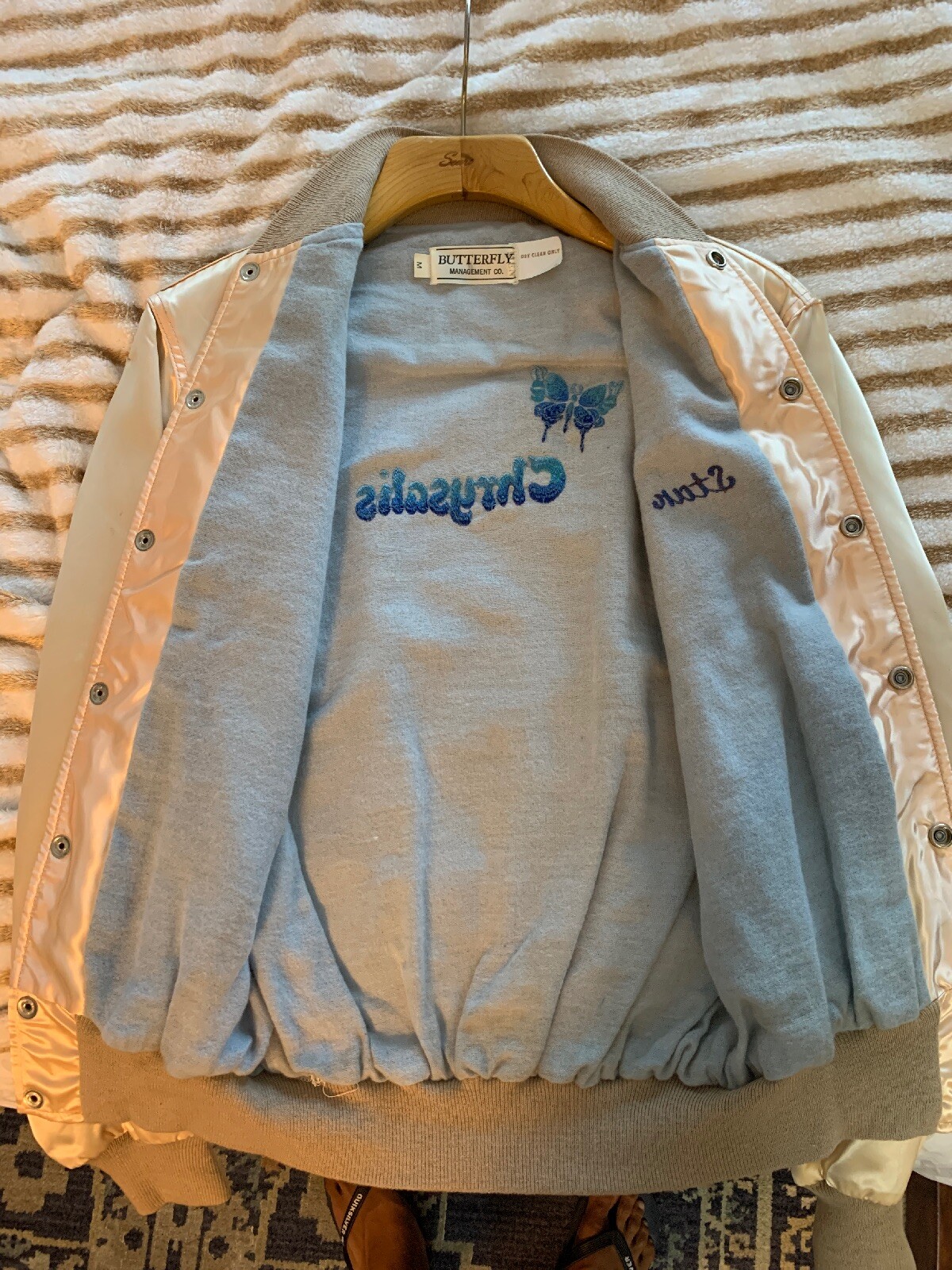 Rare 1970s Chrysalis Records Satin Bomber Jacket Musi… - Gem