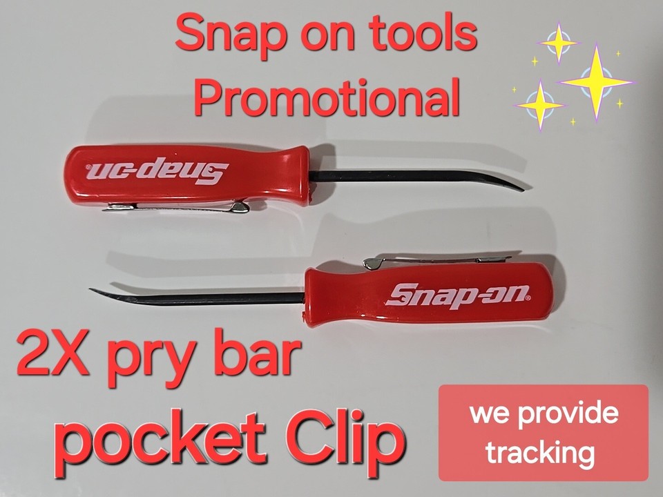 2X Red Snap on tools Promo PRY BAR screwdrivers per order pocket Clip ...