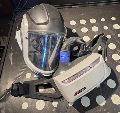 3M Versaflo M-400 Helmet, white neck cape, respirator cartridge & hose only PAPR | eBay