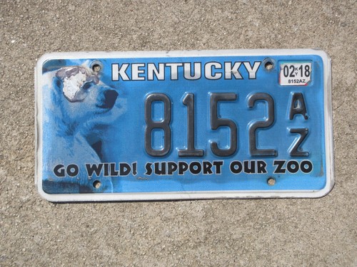 Kentucky Go Wild Support Out Zoo License Plate 8152 Az Polar Bear Wild ...