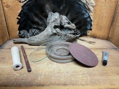1-Easy Grip Walnut Turkey Call Pot Call Kit Red Slate over Glass W ...
