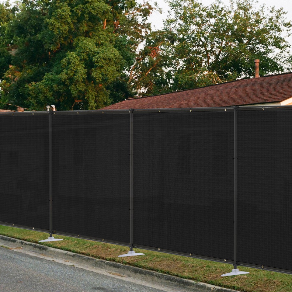 Privacy Fence Set with Poles and Rails Ground Spikes Kit for Garden ...