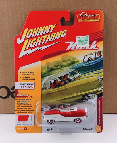 Johnny Lightning 1958 Nash Metropolitan MARDI GRAS RED/WHITE (2018 ...